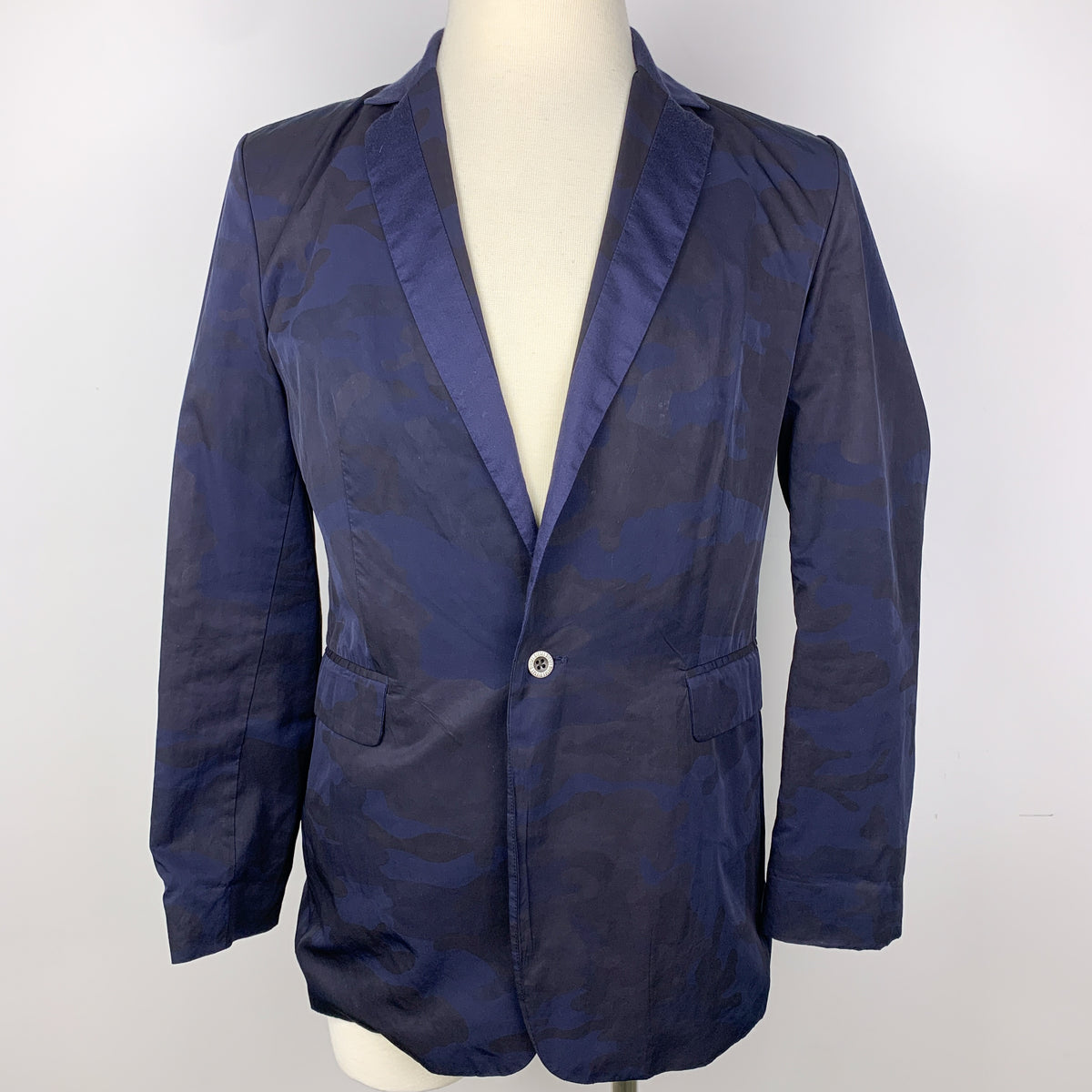 Diesel Lighweight Nylon Blend Navy Camo Blazer Jacket – Double Take